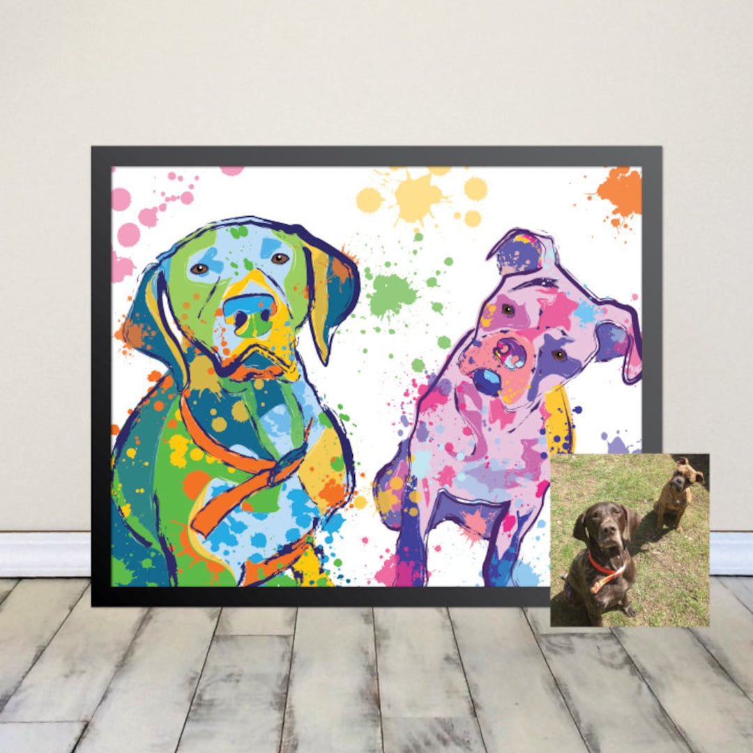 Custom Pet Portrait From Photo, Personalized Gift Idea for Pets & Pet ...