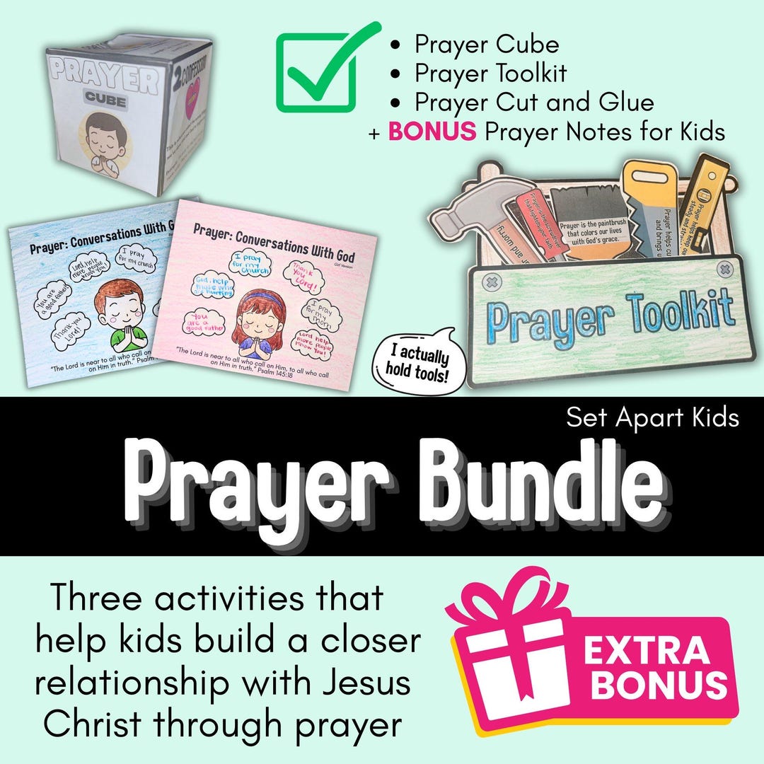 Prayer Crafts for Kids Bundle | 3 Christian Printable Prayer Activities ...