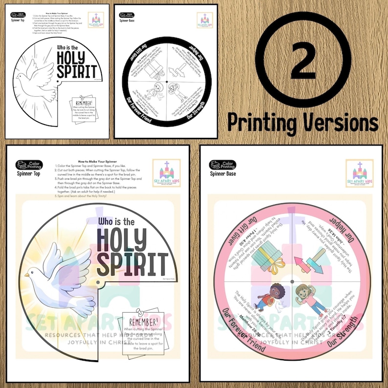 Holy Spirit Bible Craft for Kids Spinner | Hands-on Christian Activity ...