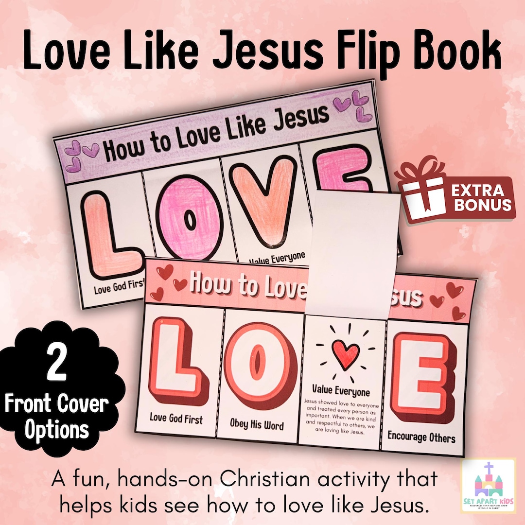 Love Like Jesus Valentine's Day Flip Book Craft | Christian Activity ...