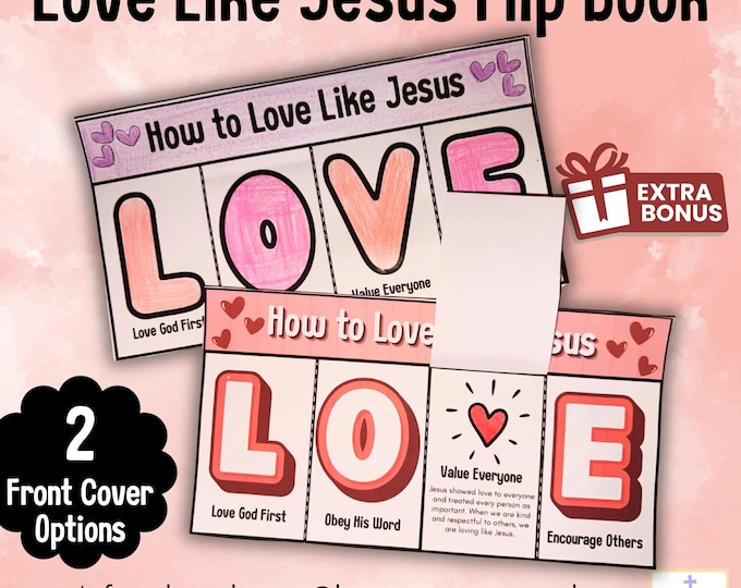 Love Like Jesus Valentine's Day Flip Book Craft | Christian Activity ...
