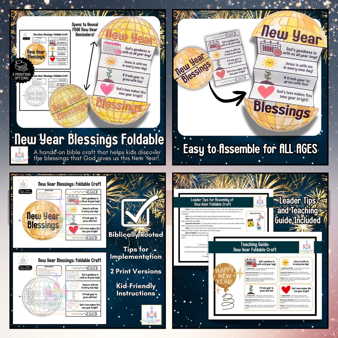 New Year Bible Craft BUNDLE | Sunday School New Years Eve Activity for ...