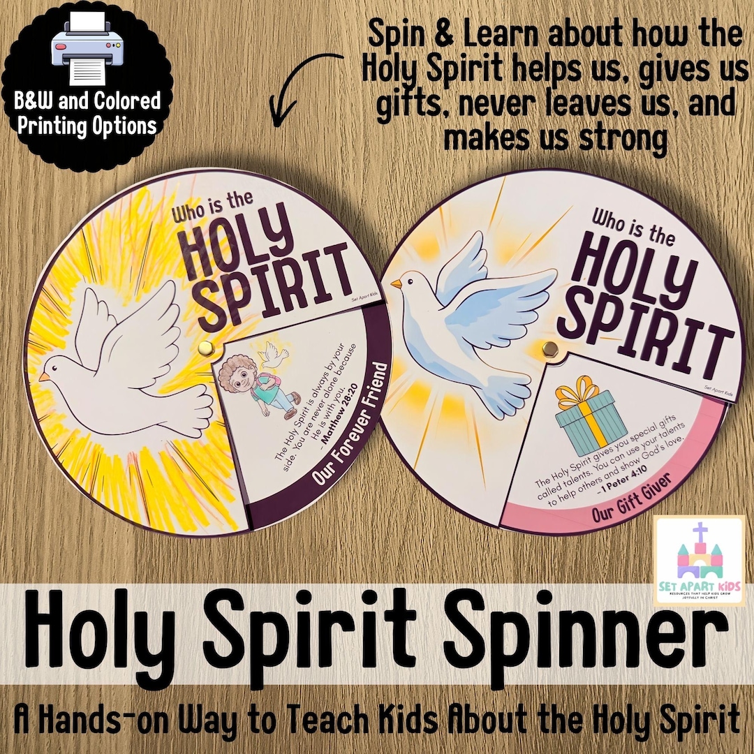 Holy Spirit Bible Craft for Kids Spinner | Hands-on Christian Activity ...