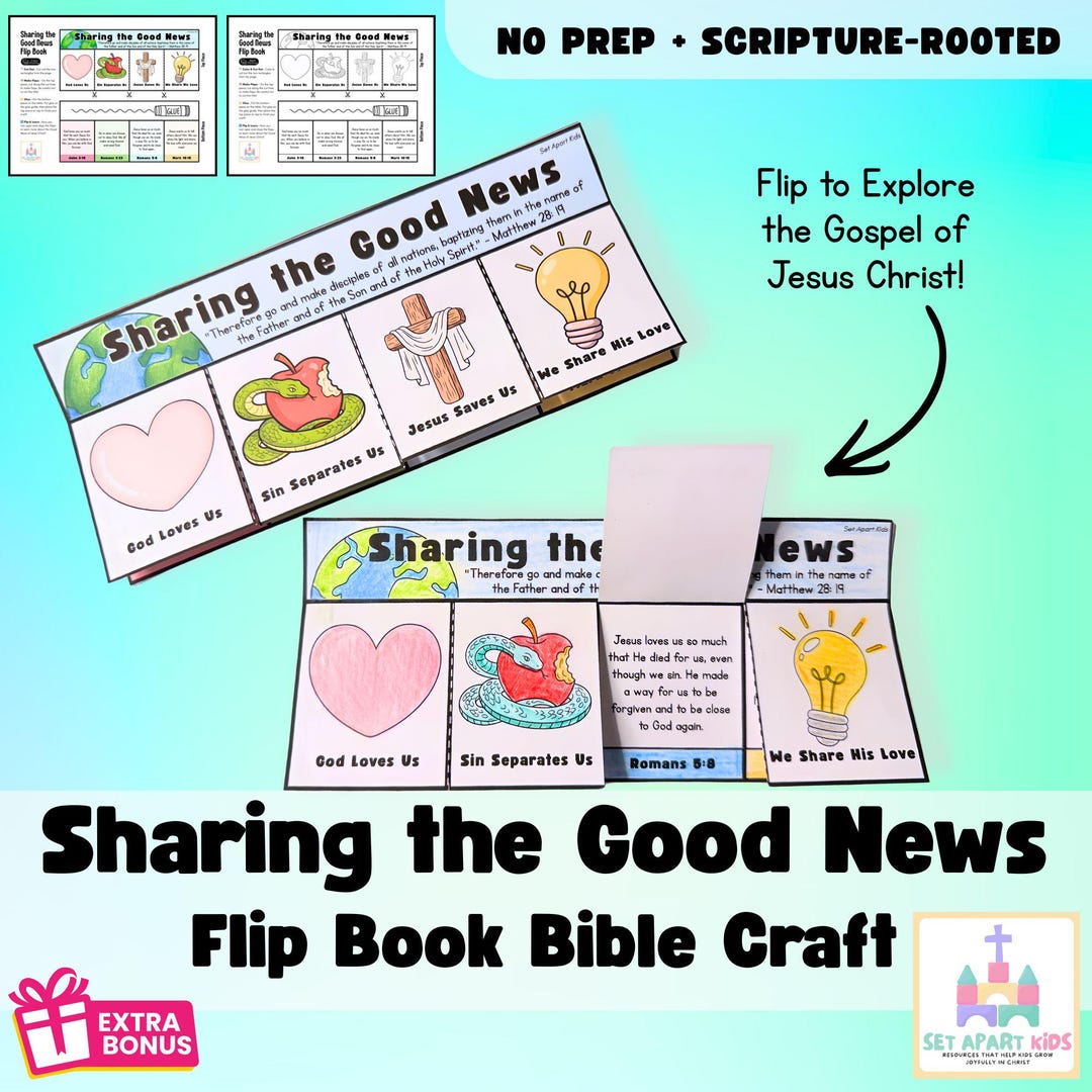 Sharing the Good News Flip Book Craft | Great Commission Bible Activity ...