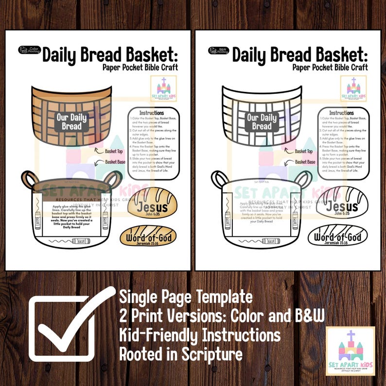 Daily Bread Bible Craft for Kids | Jesus is the Bread of Life Sunday ...