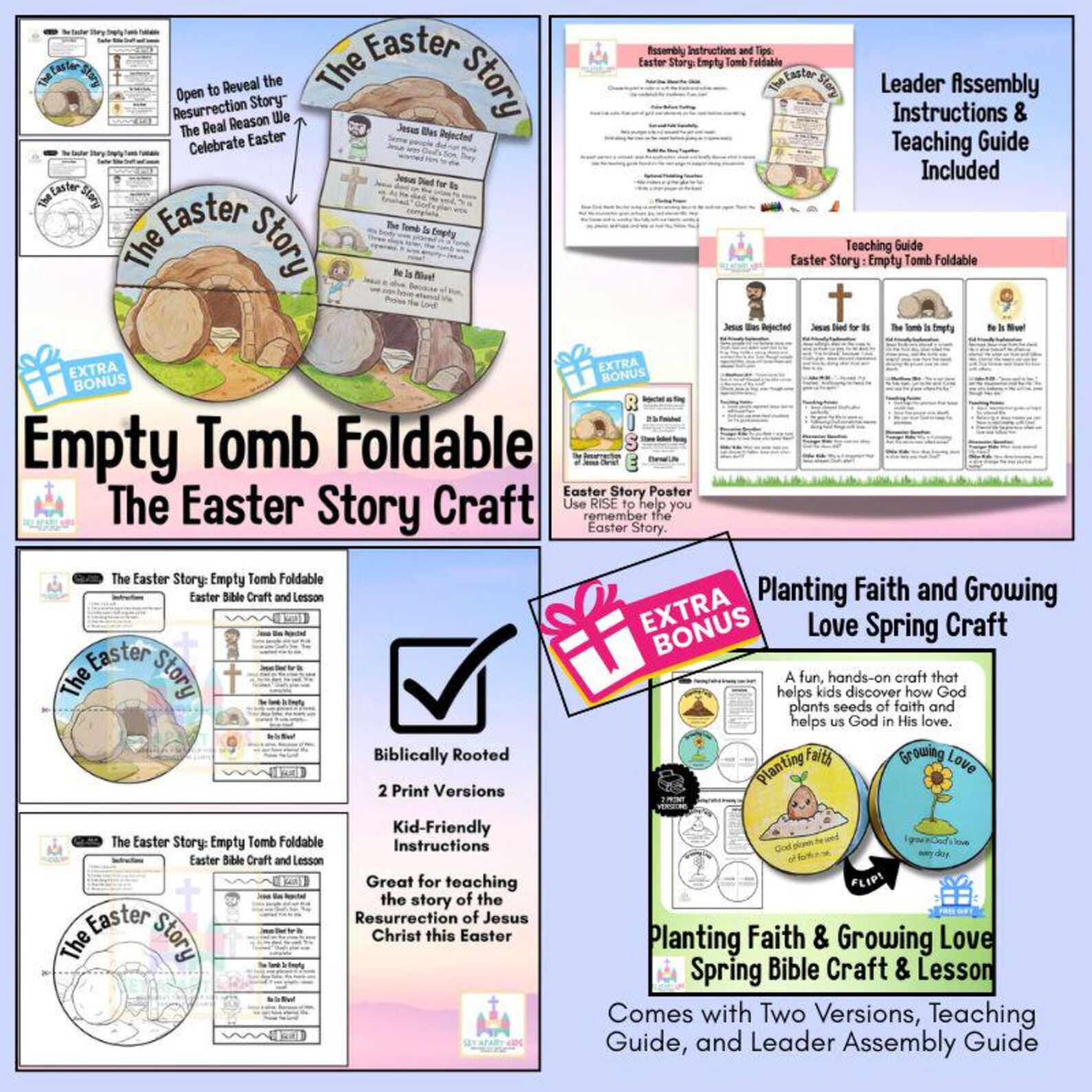 Easter Bible Craft for Kids BUNDLE | Easter Christian Activity for Kids ...