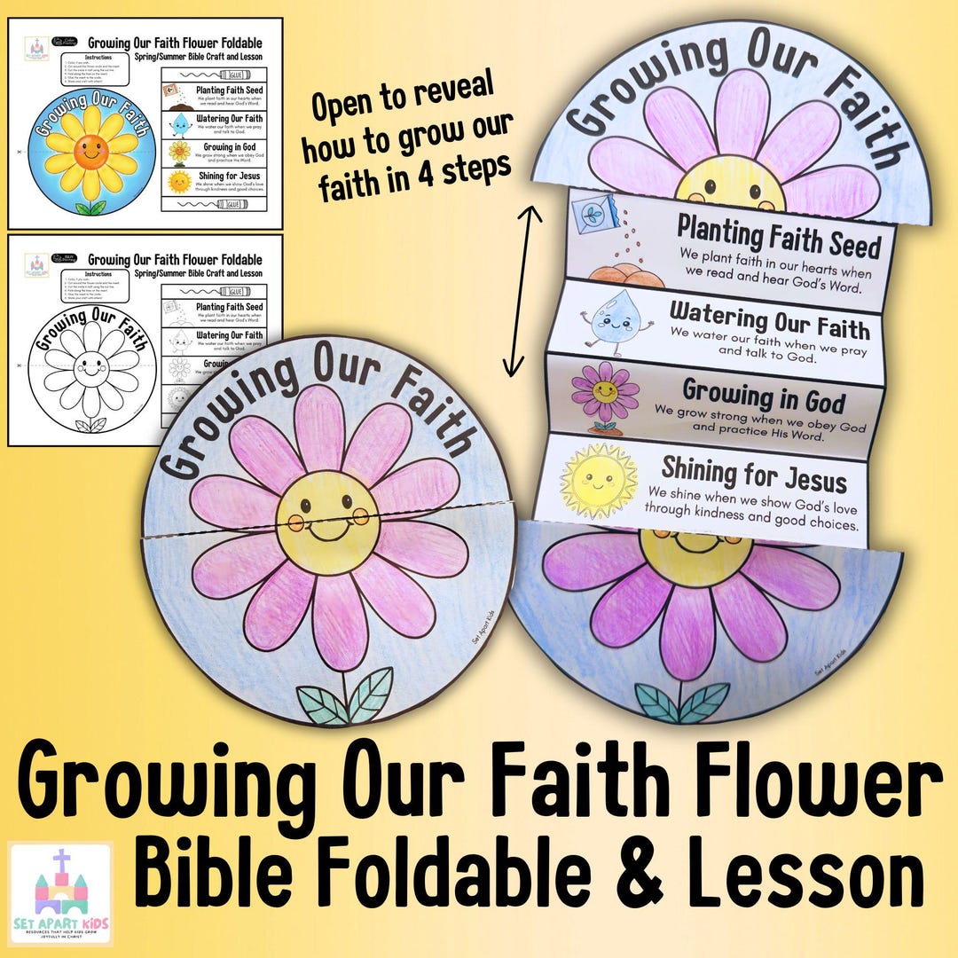 Growing Our Faith Flower Bible Craft for Kids – Sunday School Spring ...