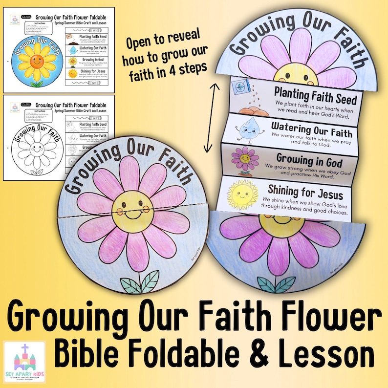 Growing Our Faith Flower Bible Craft for Kids – Sunday School Spring ...