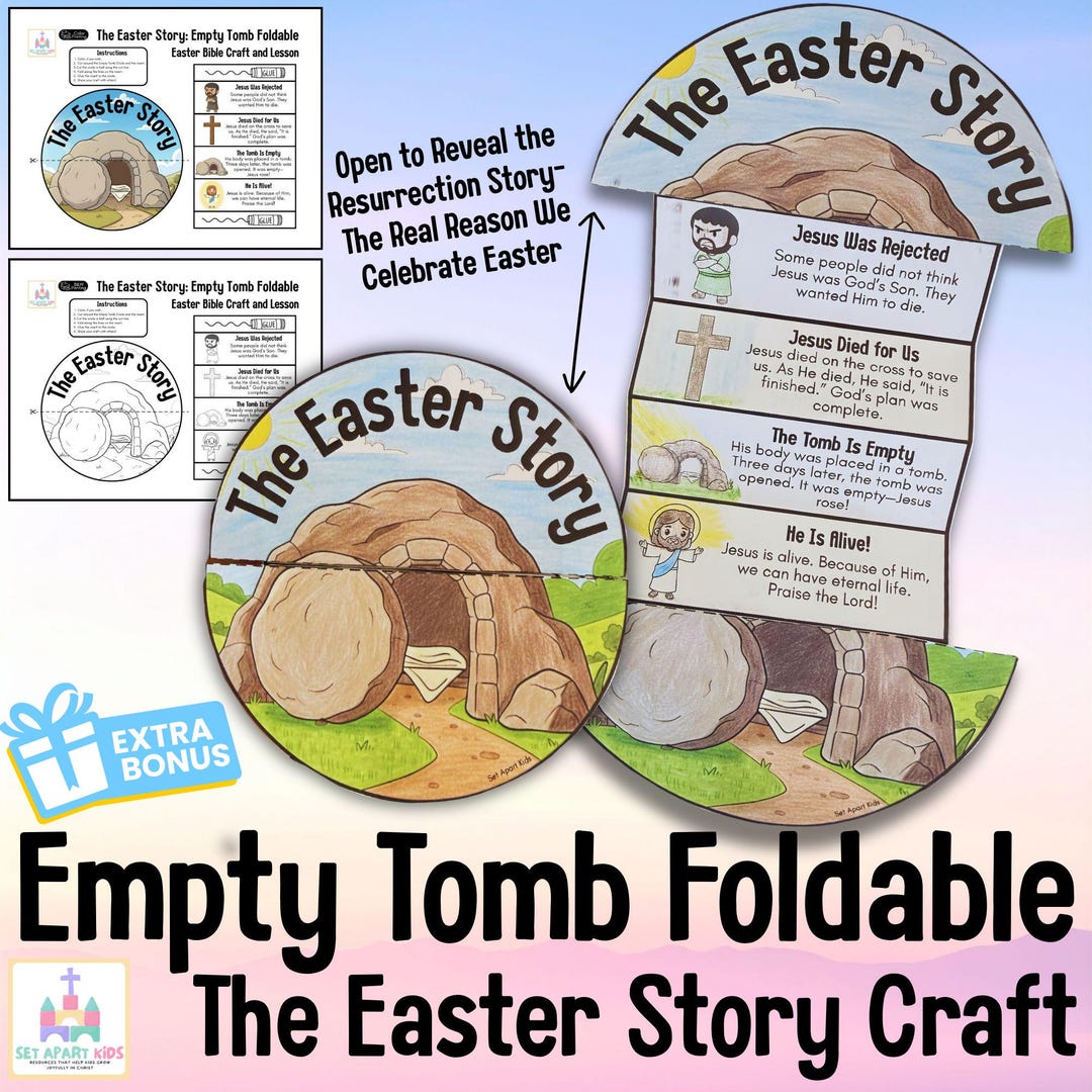Easter Bible Craft Empty Tomb Foldable | Jesus is Alive Resurrection ...
