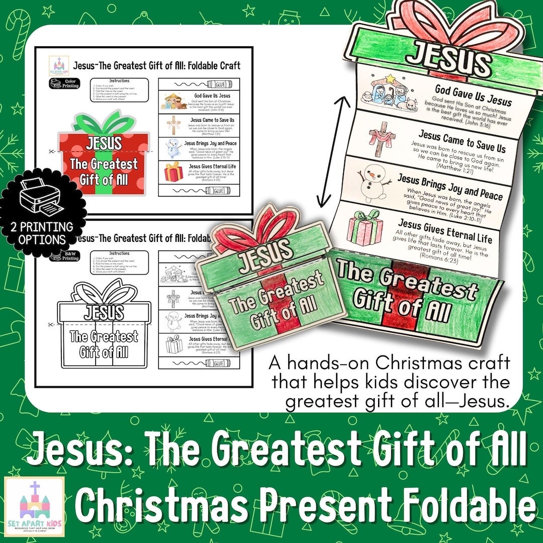 Jesus is the Greatest Gift: Christmas Foldable Craft | Sunday School ...