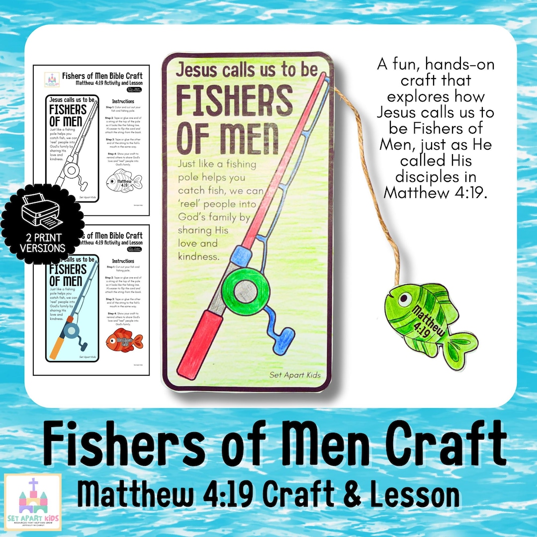 Fishers of Men Craft for Kids | Matthew 4:19 Bible Activity | Sunday ...