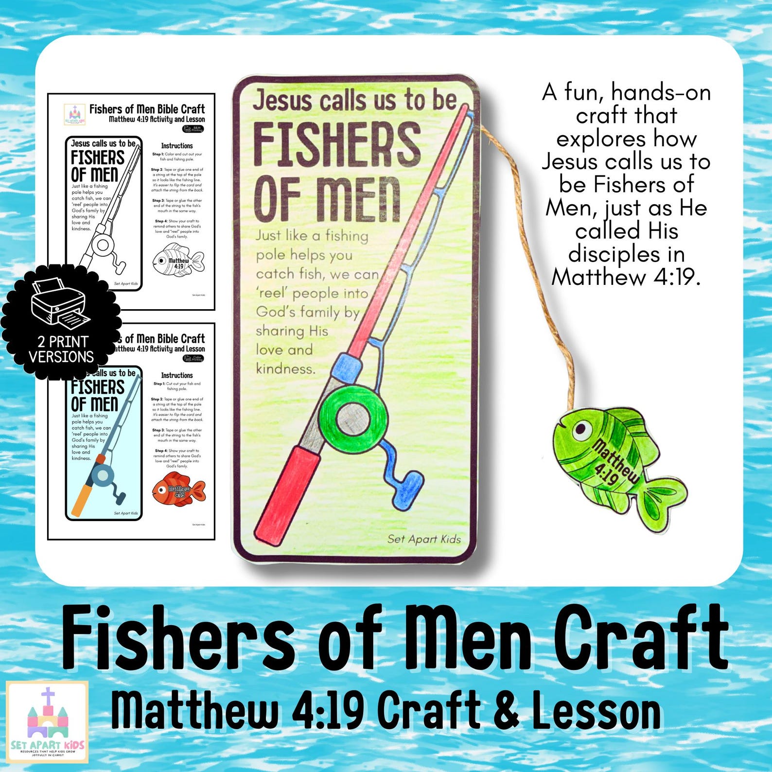 Fishers of Men Craft for Kids | Matthew 4:19 Bible Activity | Sunday ...