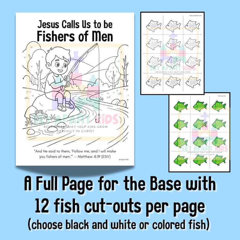 Fishers of Men Bible Craft | Matthew 4 Bible Activity for Kids ...