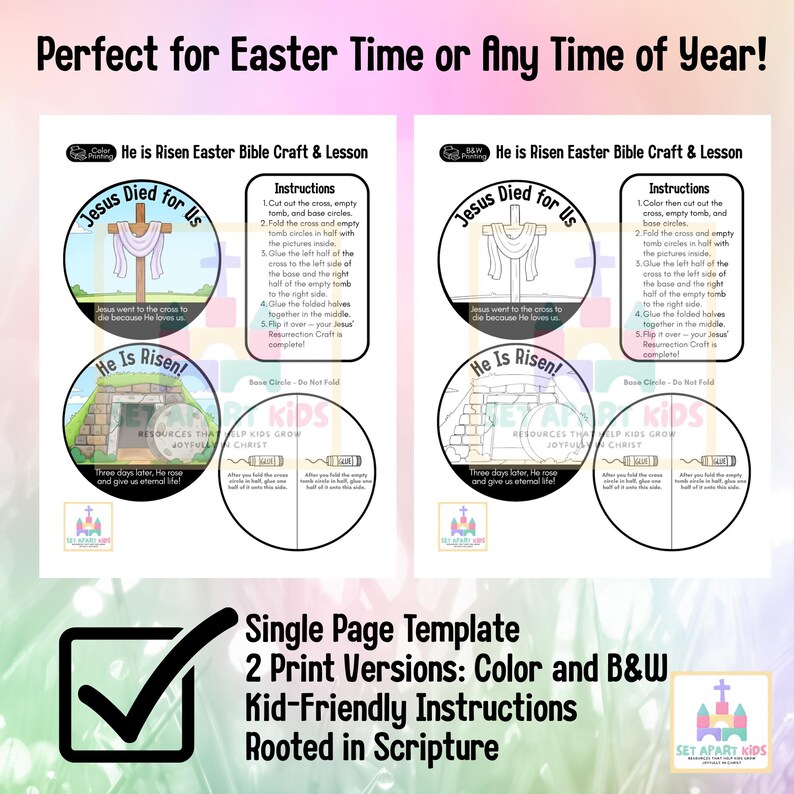 He is Risen Easter Bible Craft for Kids | Jesus’ Resurrection Sunday ...