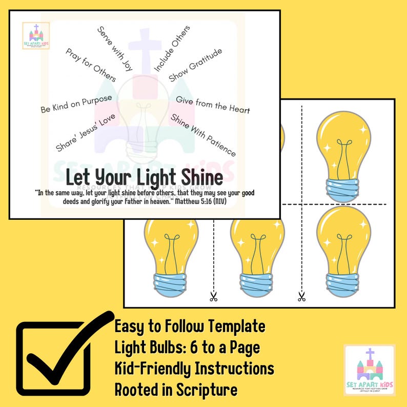 Let Your Light Shine Bible Craft | Matthew 5:16 Lesson and Activity ...