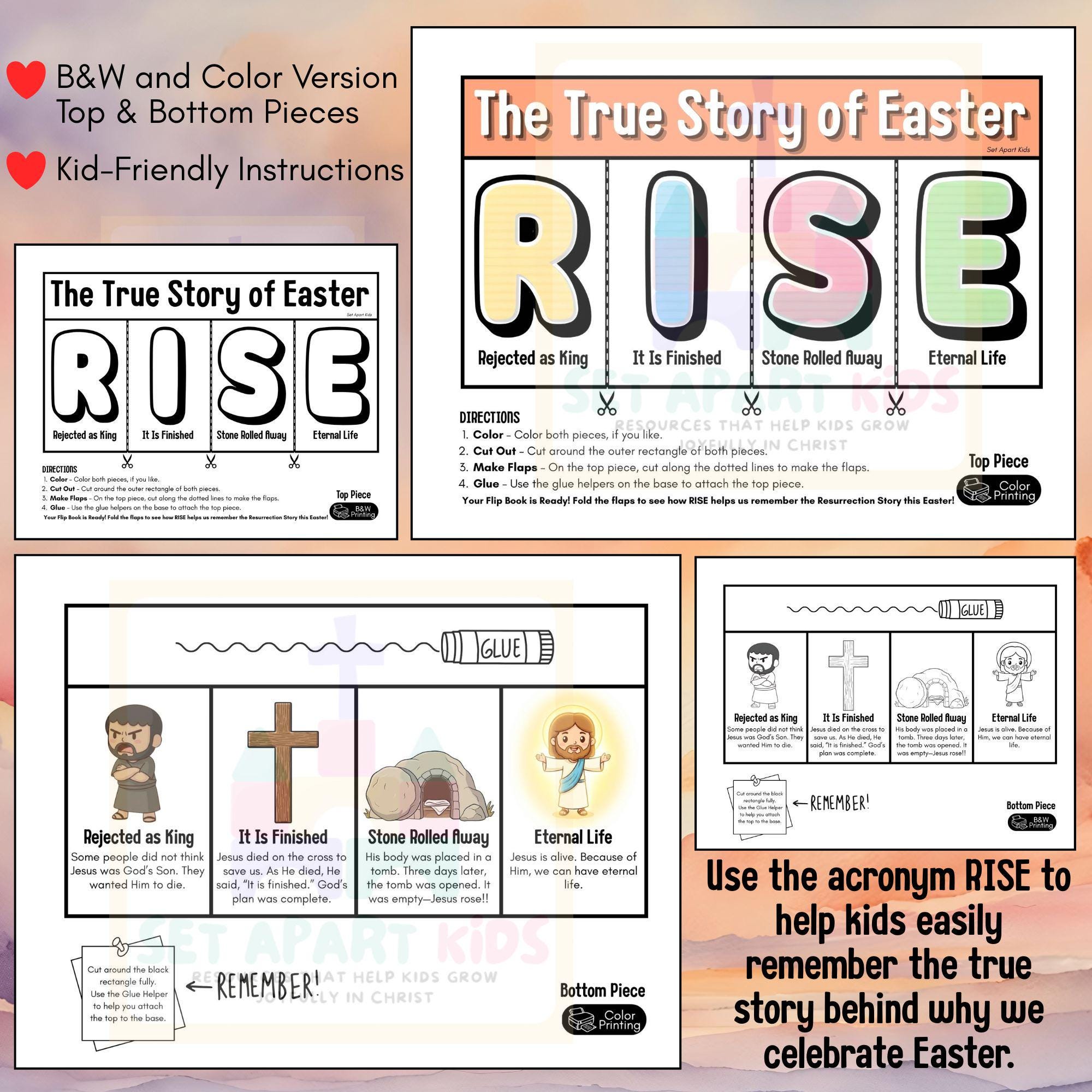 Resurrection Easter Story Flip Book Craft | Easter Christian Activity ...