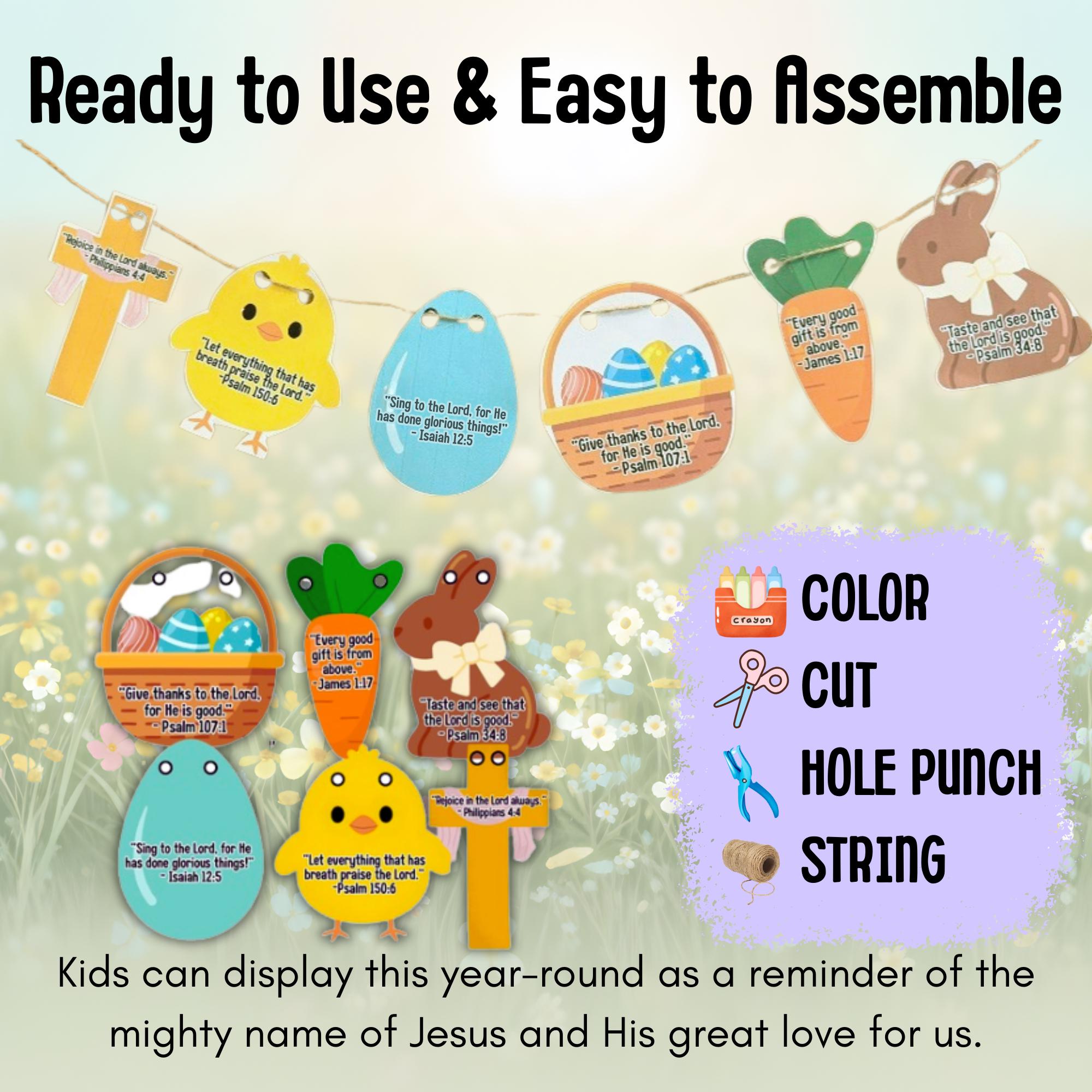 Easter Christian Craft for Kids : Easter of Praise Garland | Sunday ...