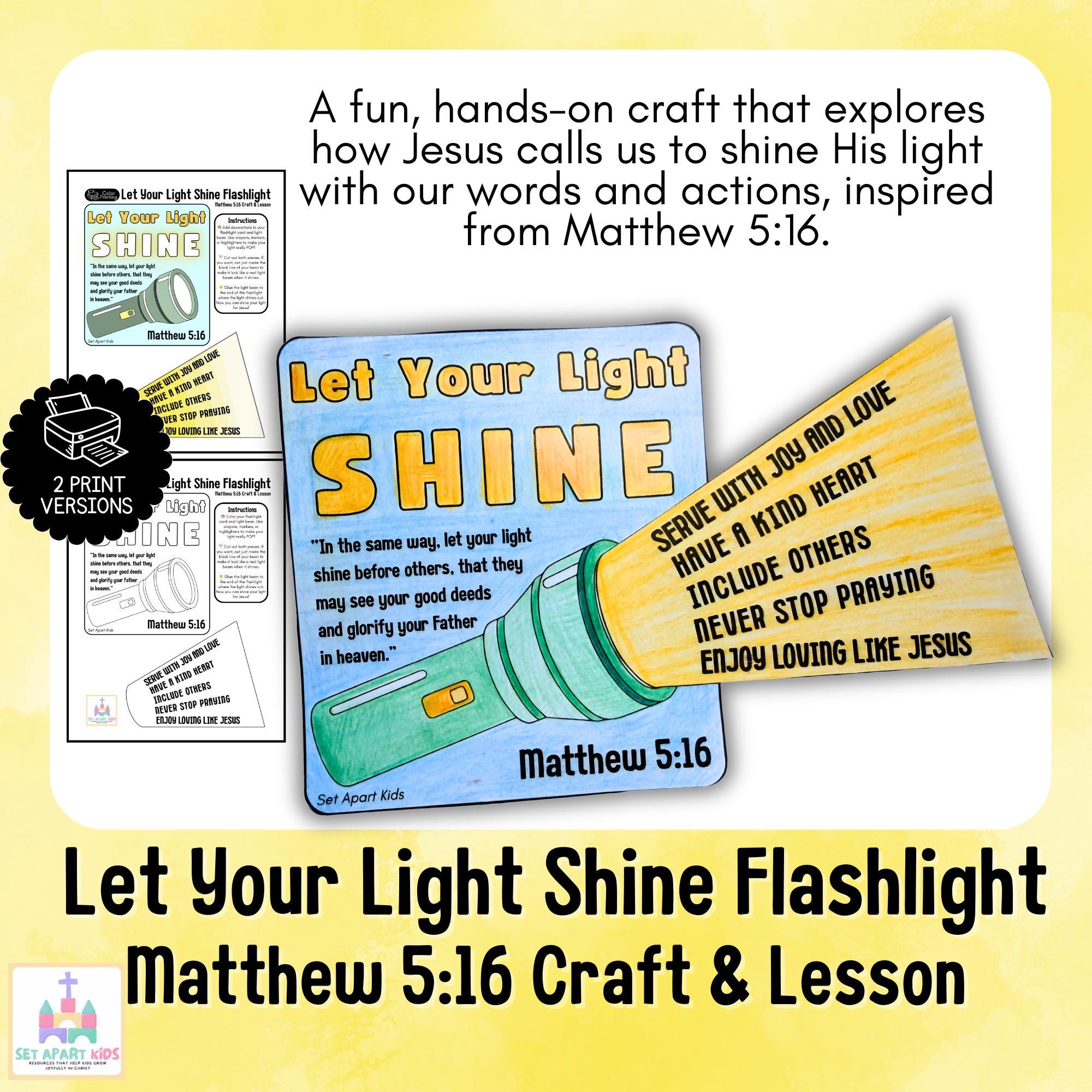 Let Your Light Shine Craft Matthew 5:16, Sunday School Craft for Kids ...