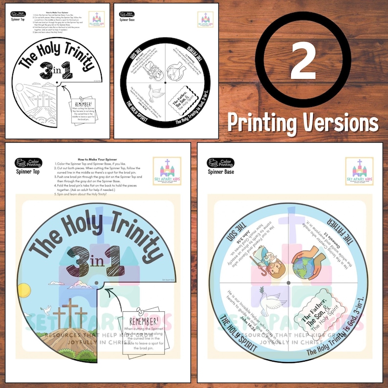 Holy Trinity Spinner Bible Craft for Kids – Christian Sunday School ...