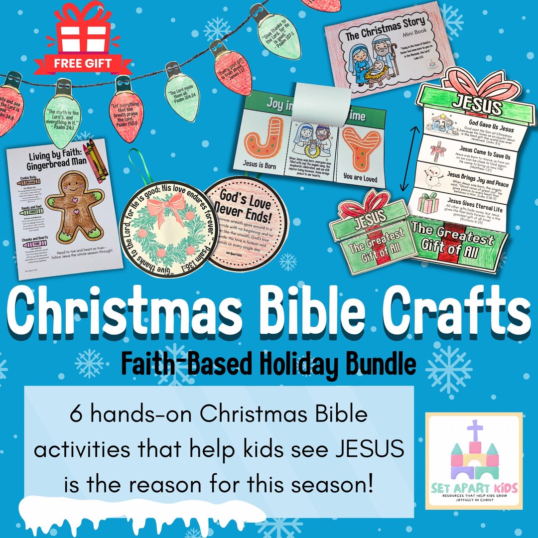 Christmas Bible Crafts BUNDLE– 6 Christian Activities + Bonus | Sunday ...