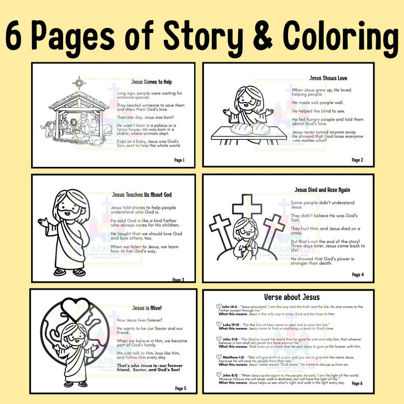 Who is Jesus? Mini Book Story and Coloring Craft | Bible Activity ...
