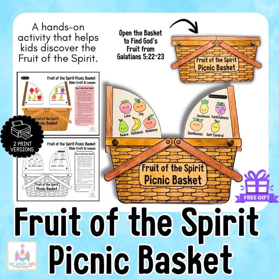 Fruit of the Spirit Bible Craft • Galatians 5 Picnic Basket Sunday ...