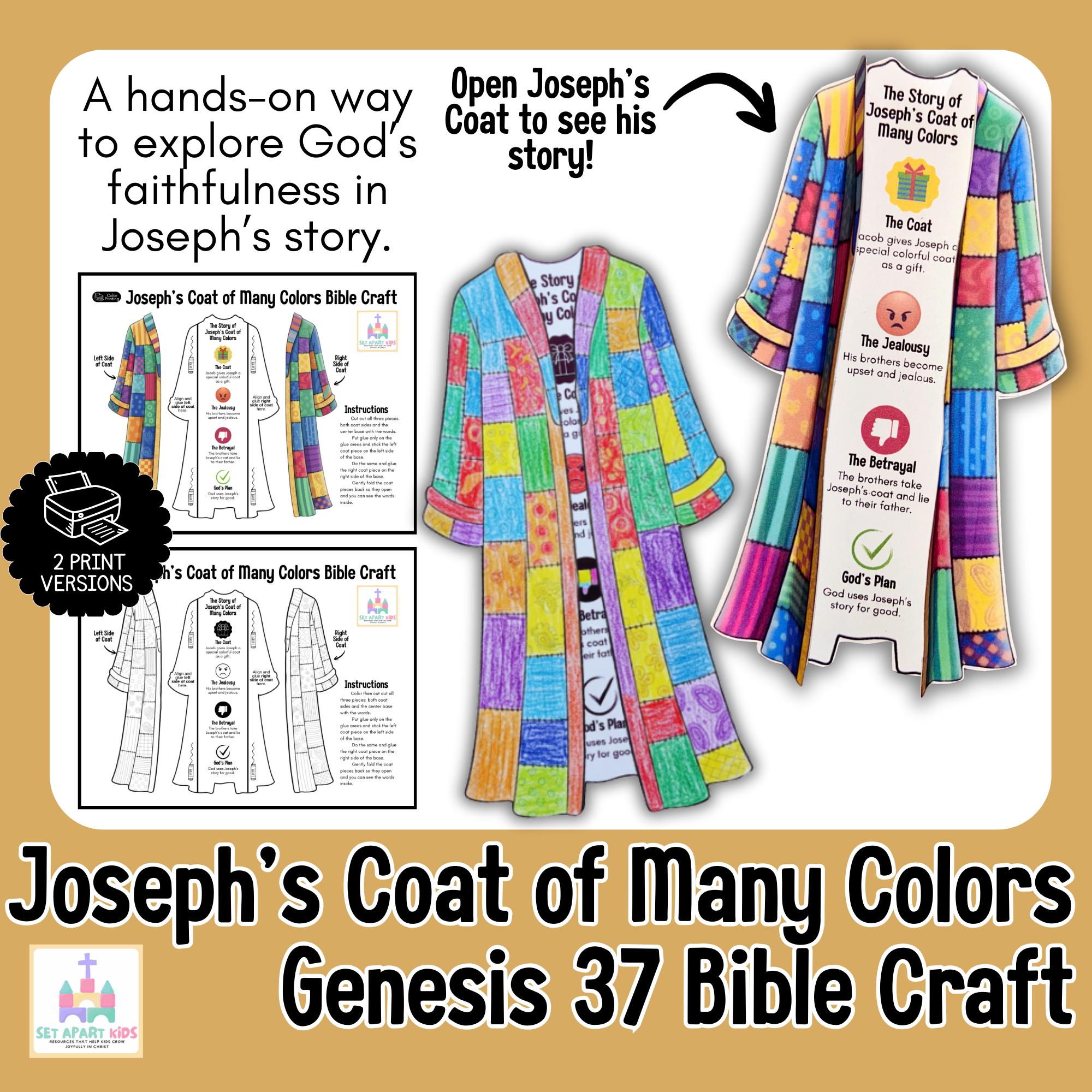 Joseph's Coat of Many Colors Bible Craft | Genesis 37 Sunday School ...