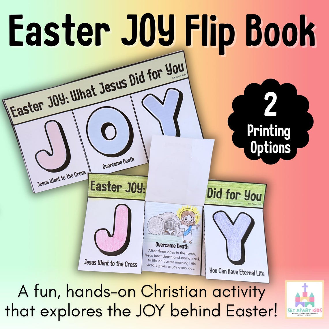 Easter Joy Flip Book Craft | Resurrection Christian Activity for Kids ...