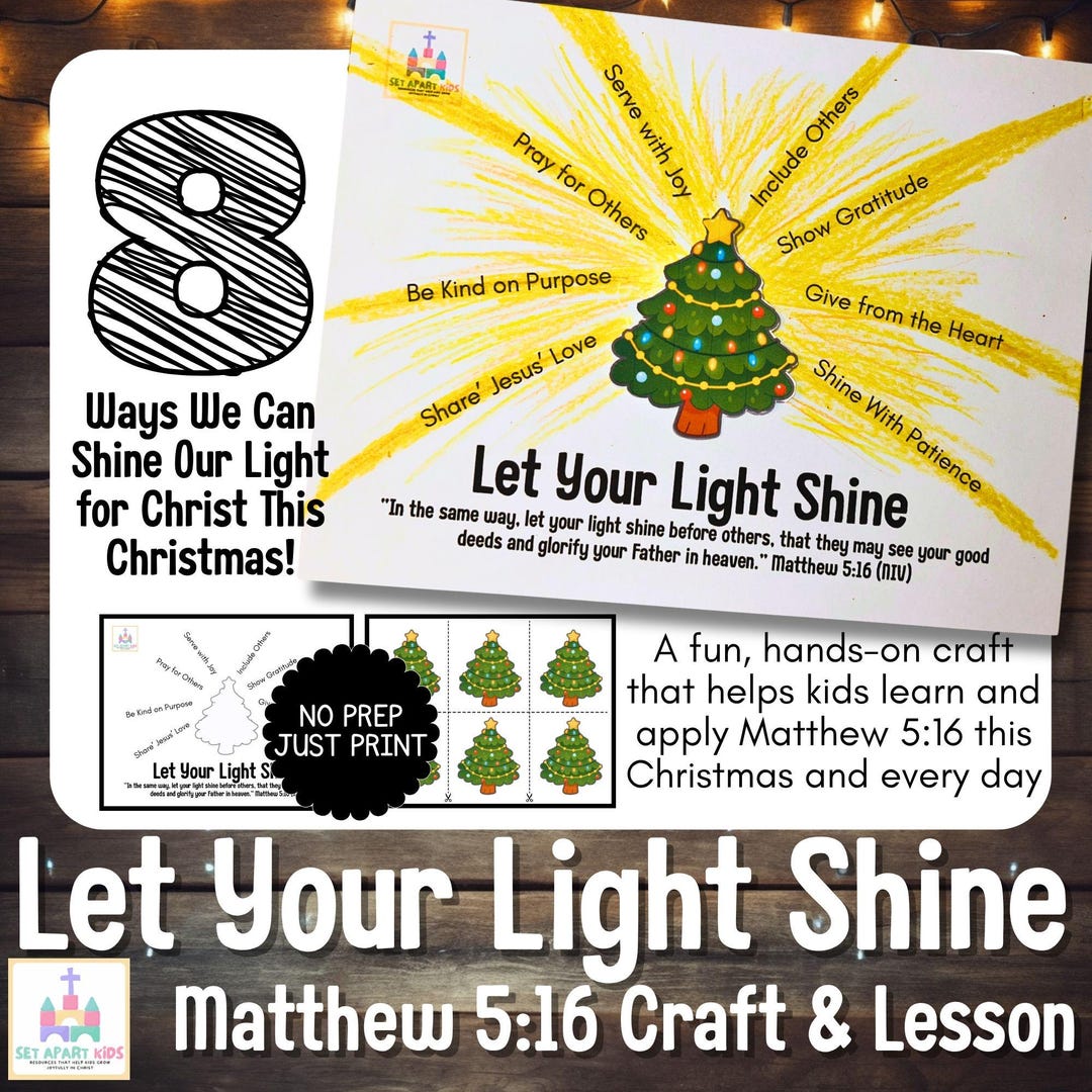 Christmas Tree Bible Craft- Let Your Light Shine (matthew 5:16) | Faith ...
