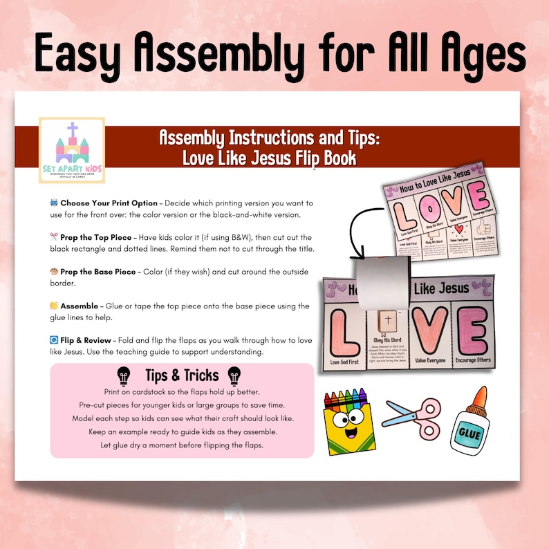 Love Like Jesus Valentine's Day Flip Book Craft | Christian Activity ...