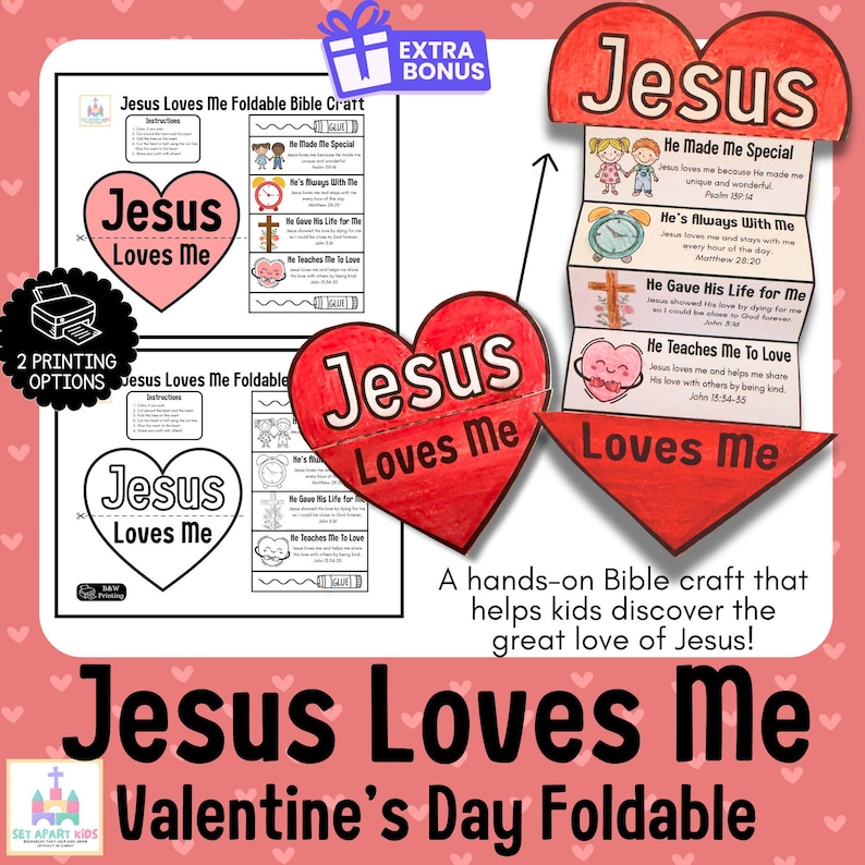 Jesus Loves Me Valentine's Day Craft | Christian Activity for Kids ...