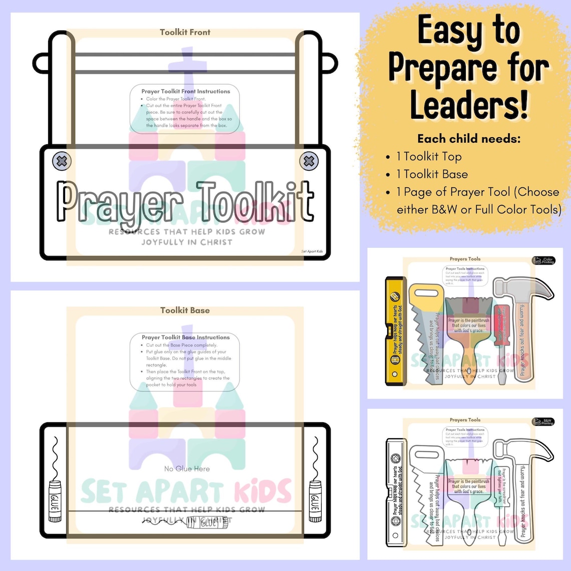 Prayer Toolkit Craft for Kids | Printable Christian Prayer Activity ...
