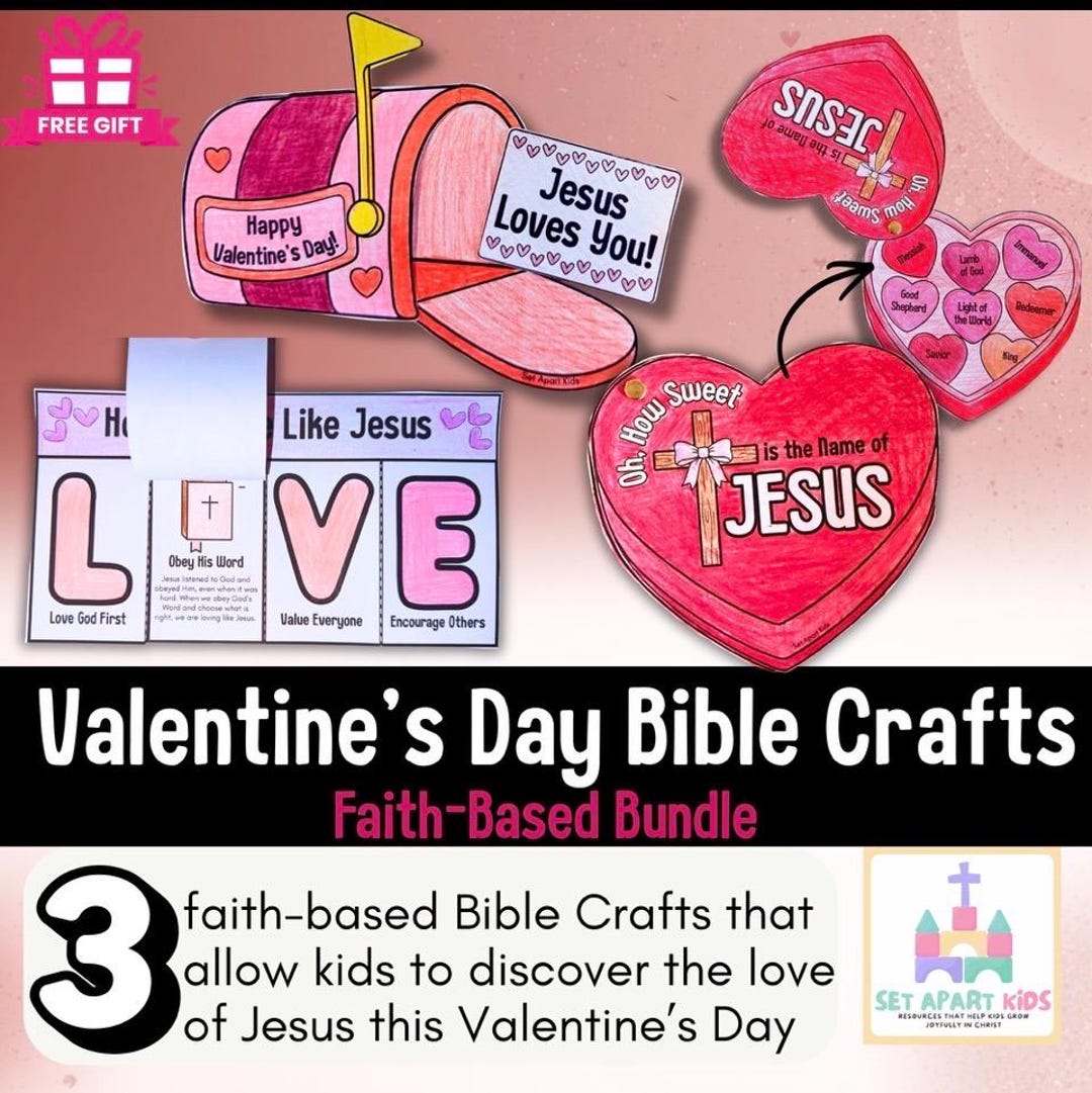 Love Like Jesus Valentine's Day Craft BUNDLE | Christian Activity for ...