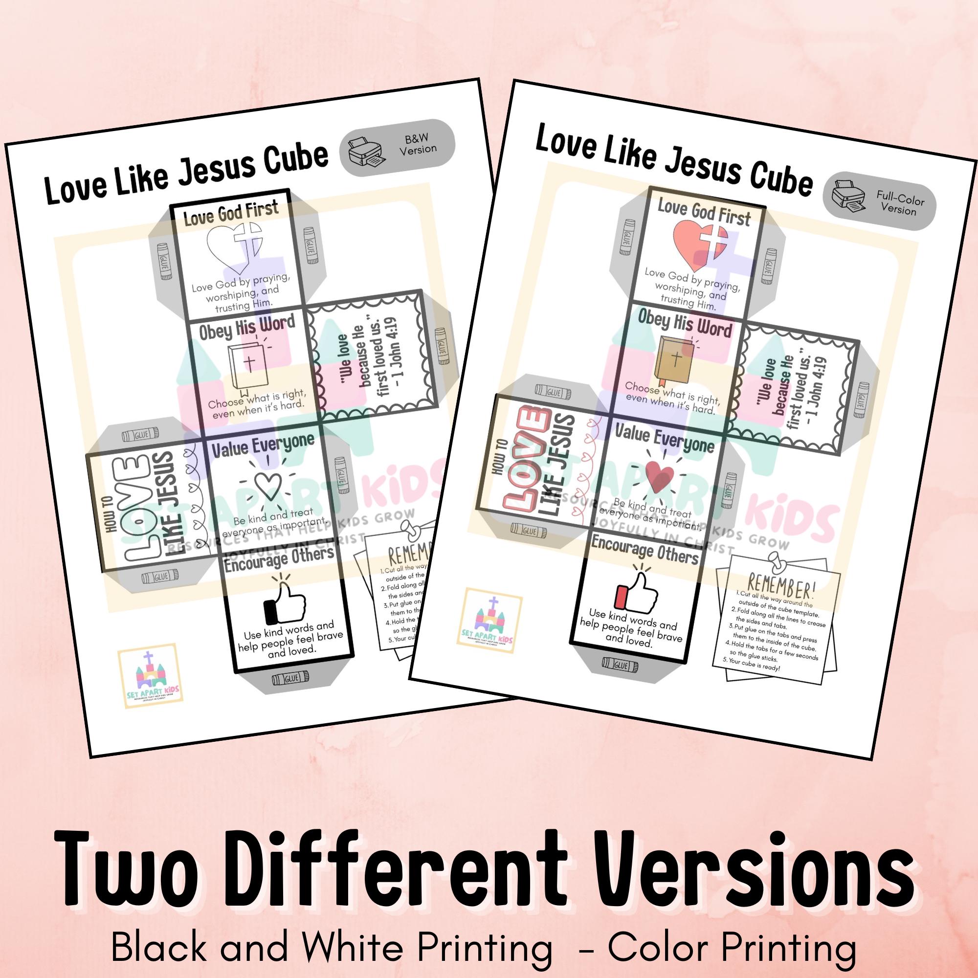 Love Like Jesus Valentine's Day Cube Craft | Christian Activity for ...