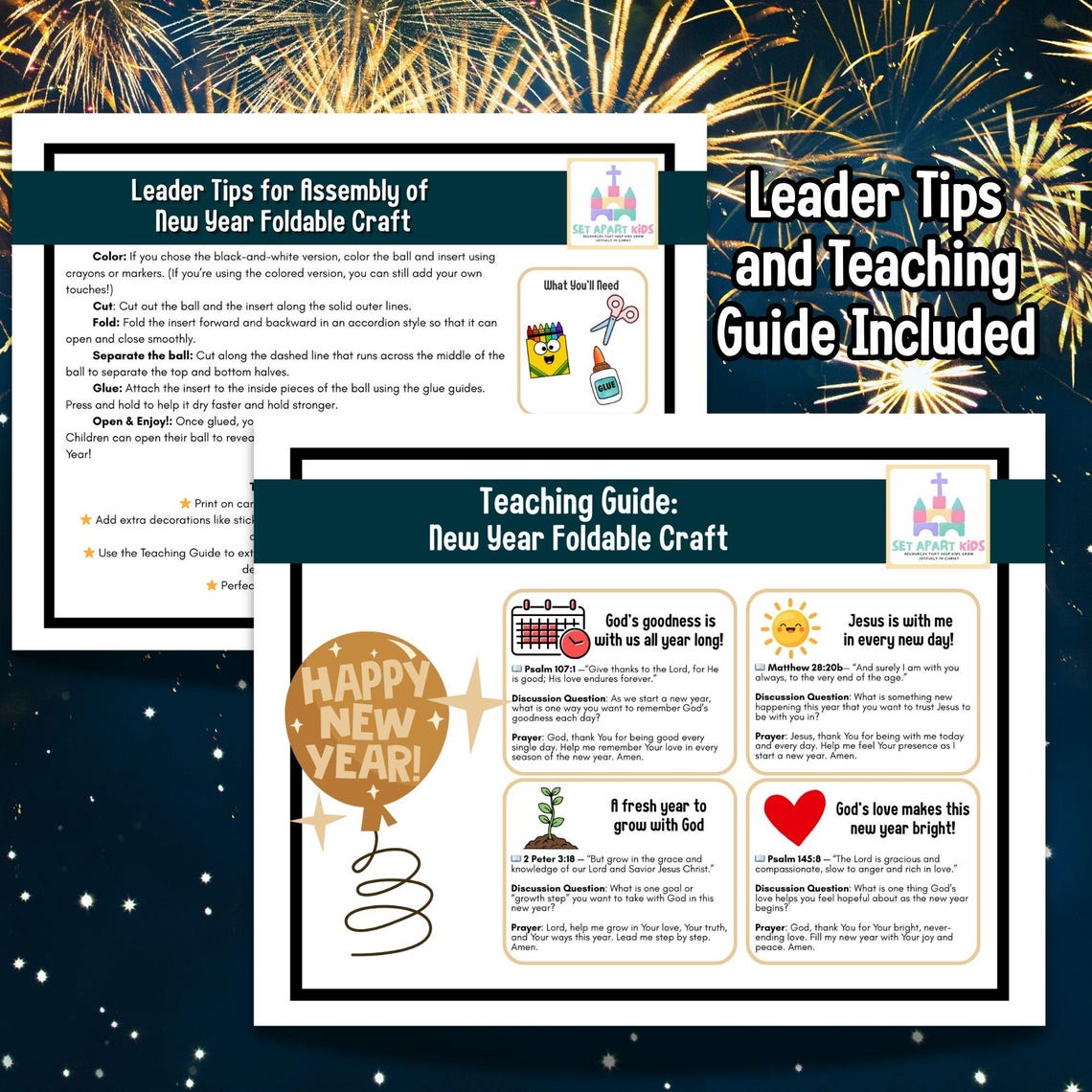 New Year Blessings Foldable Craft | Sunday School New Years Eve ...