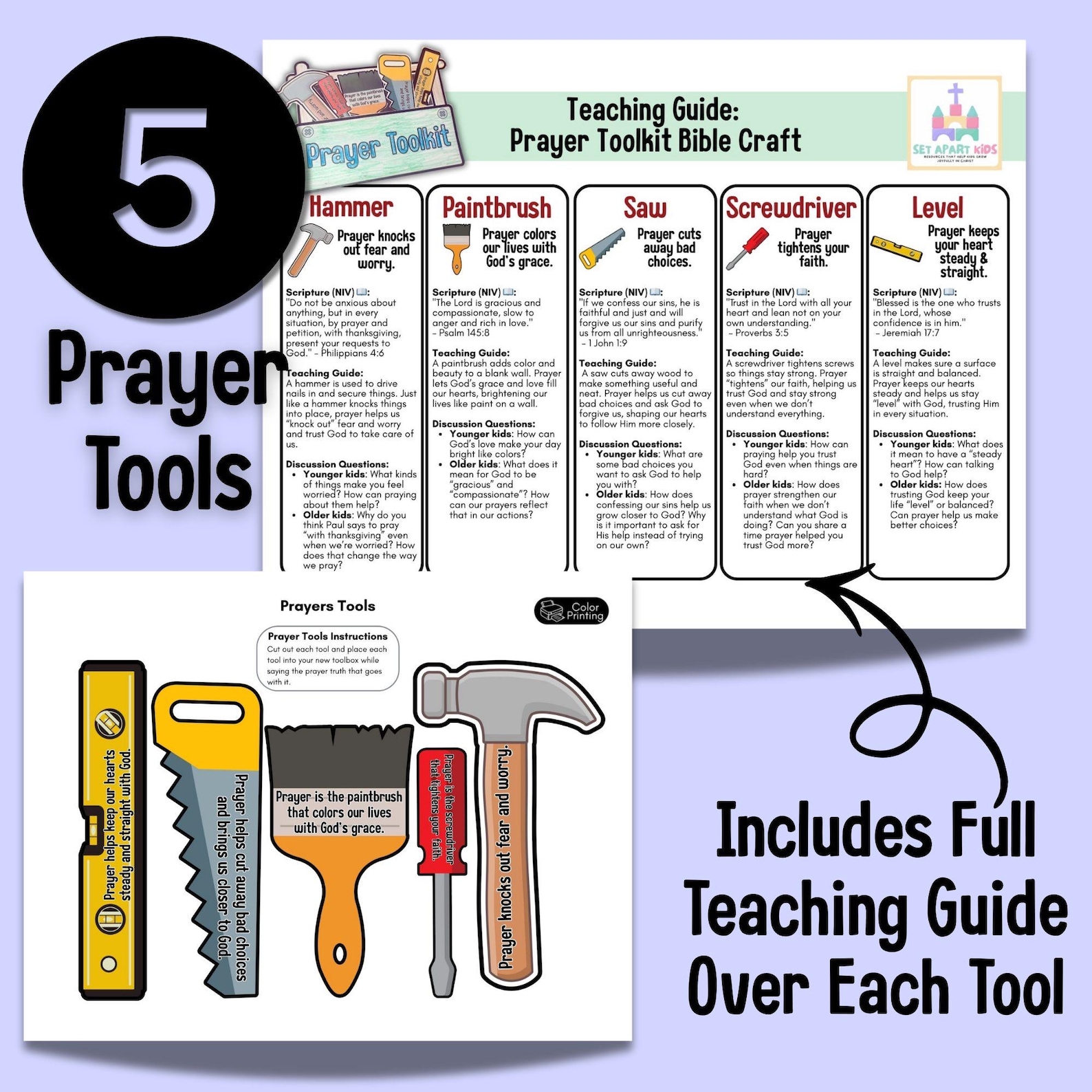 Prayer Toolkit Craft for Kids | Printable Christian Prayer Activity ...