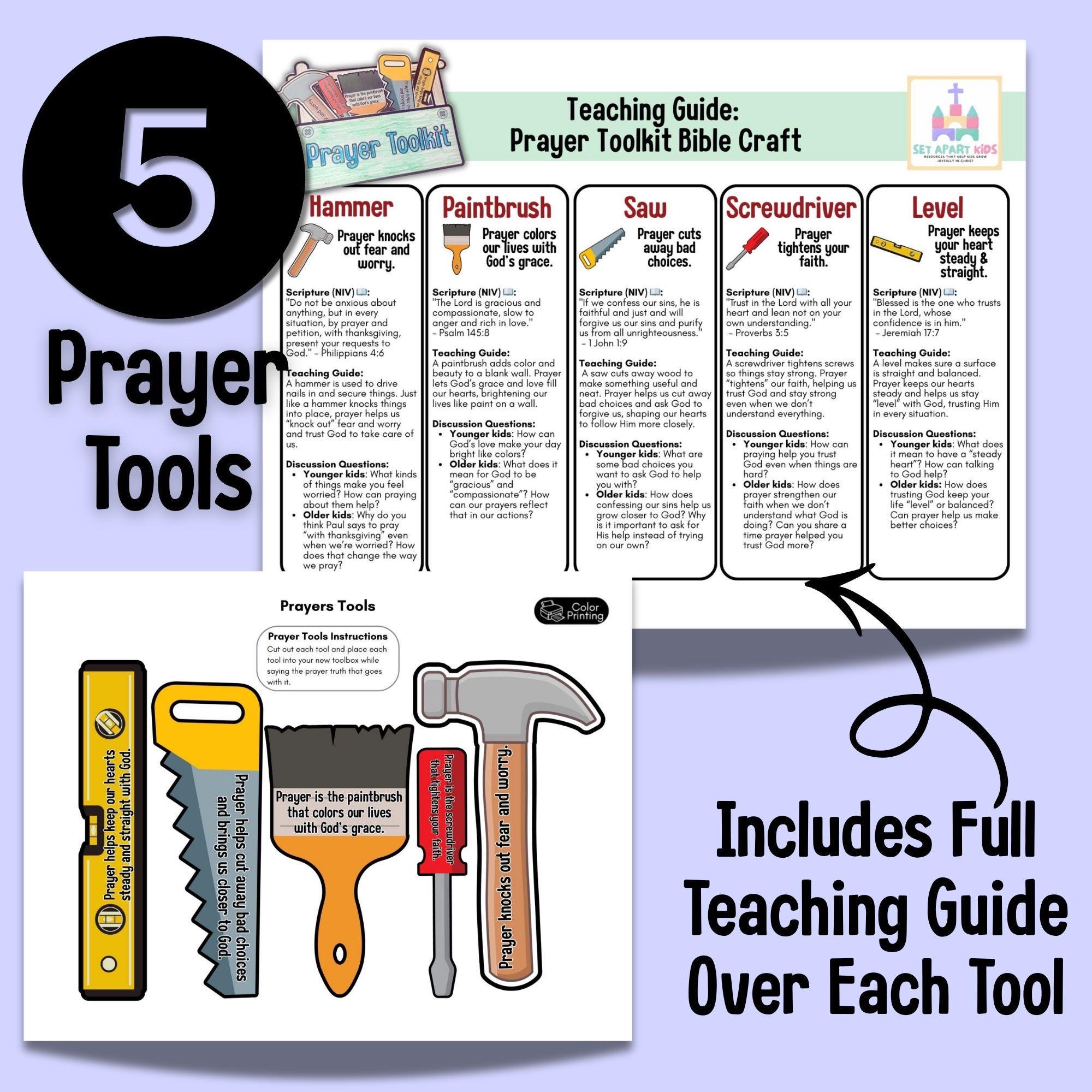 Prayer Toolkit Craft for Kids | Printable Christian Prayer Activity ...