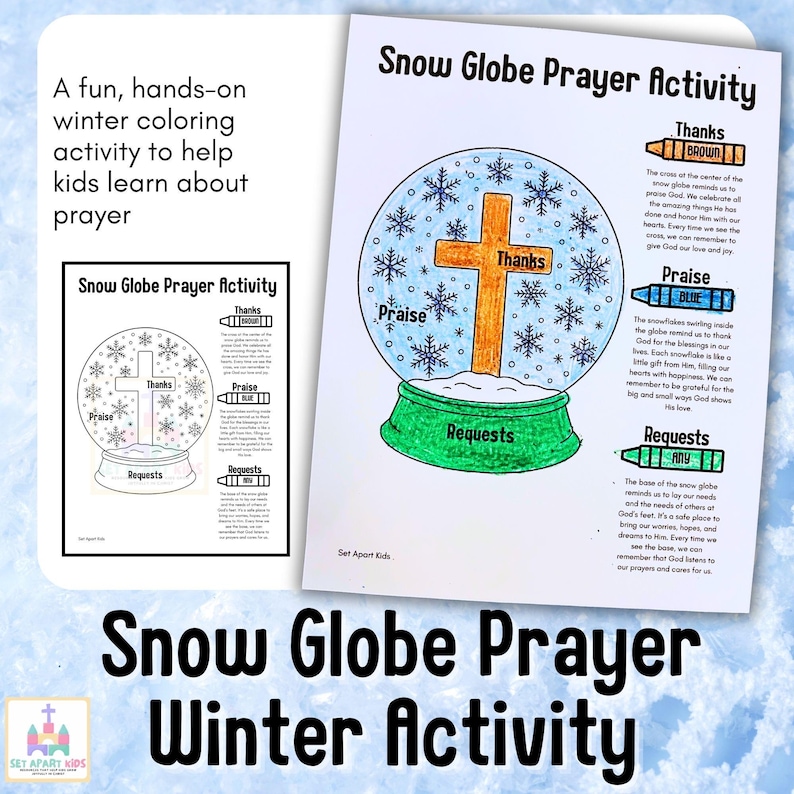 Snow Globe Prayer Winter Activity | Hands-on Christian Activity for ...
