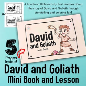David and Goliath Mini Book & Lesson | 1 Samuel 17 Bible Activity ...