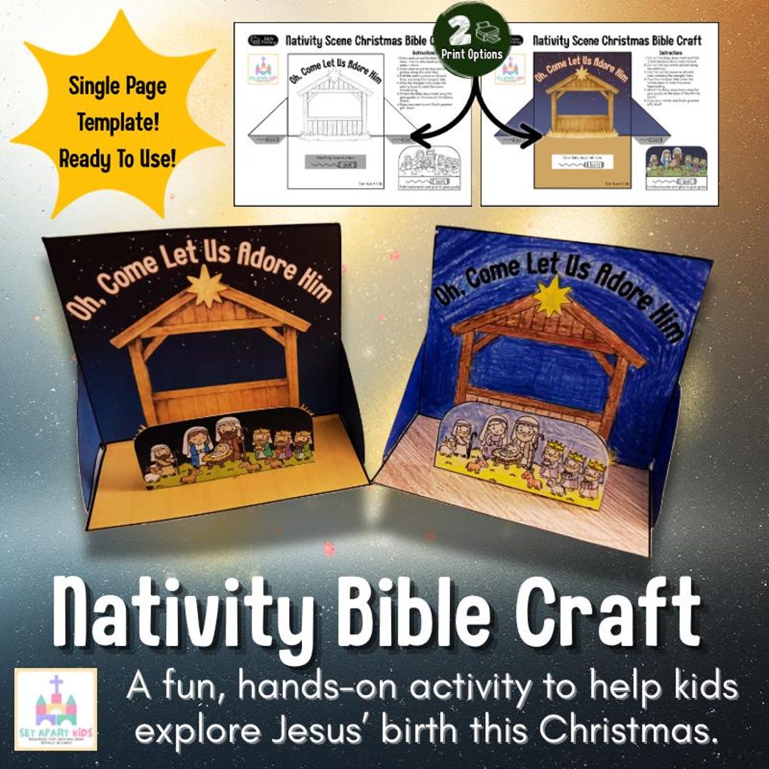 Nativity Bible Craft for Kids | Christmas Story Activity, Sunday School ...