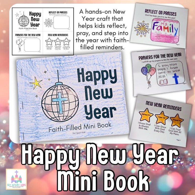 New Year Mini Book Bible Craft | Sunday School New Years Eve Activity ...