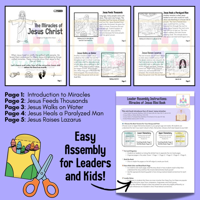 Miracles of Jesus Mini Book | Printable Bible Craft for Kids | K–6 ...