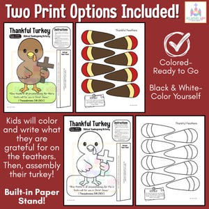Thankful Turkey Thanksgiving Craft | Fall Themed Kid Christian Activity ...