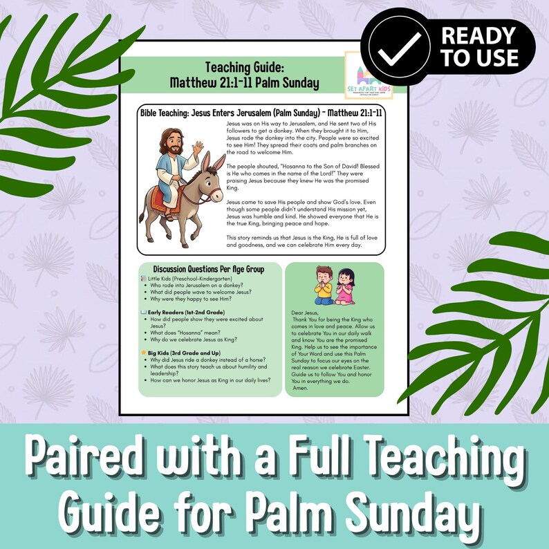 Palm Sunday Bible Craft – Sunday School Activities for Easter ...