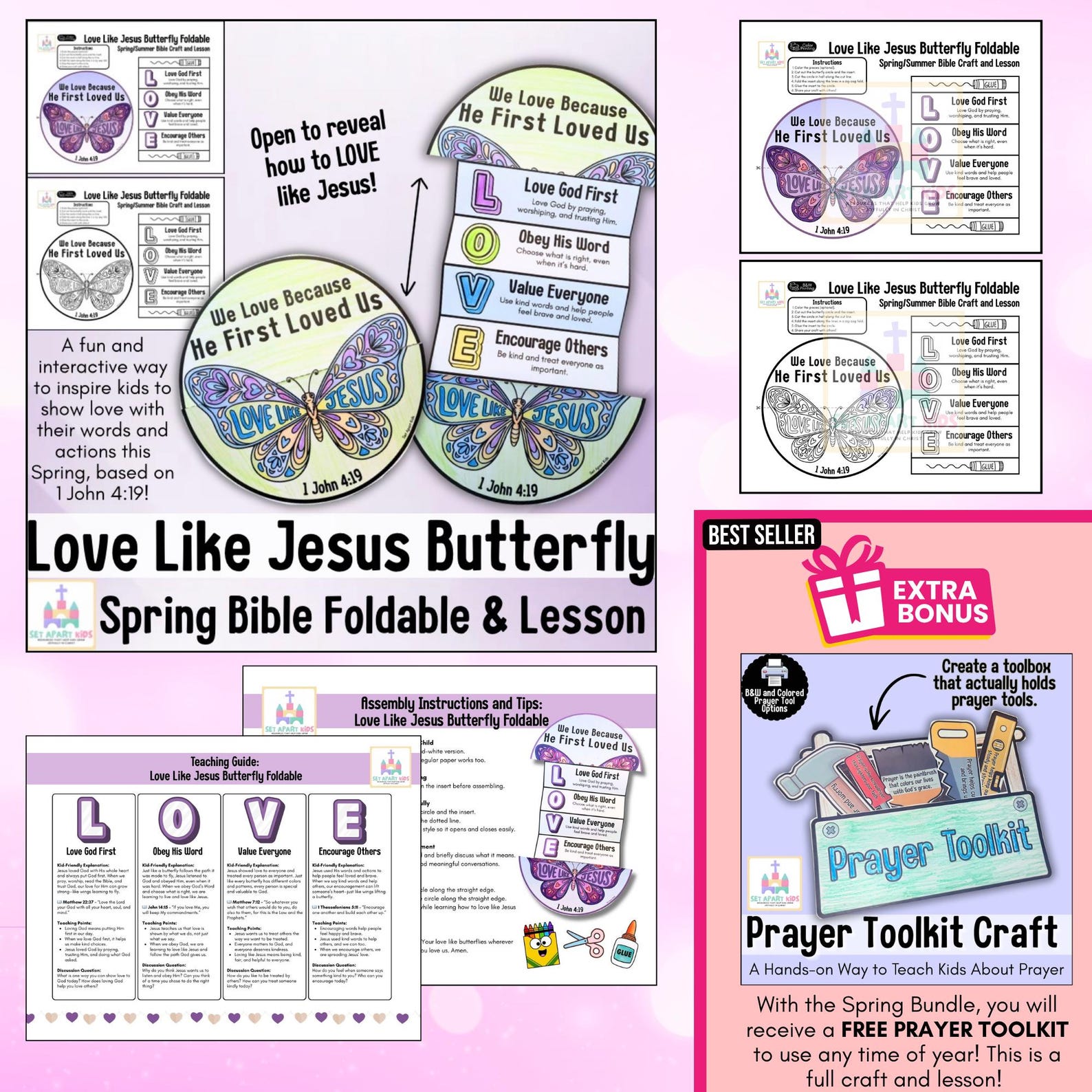 Spring Bible Crafts Bundle for Kids | Grow in Faith & Love Like Jesus ...