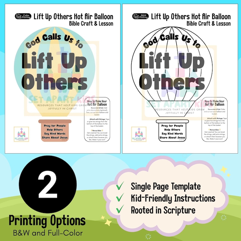 Lift up Others Hot Air Balloon Craft | Spring & Summer Christian Craft ...
