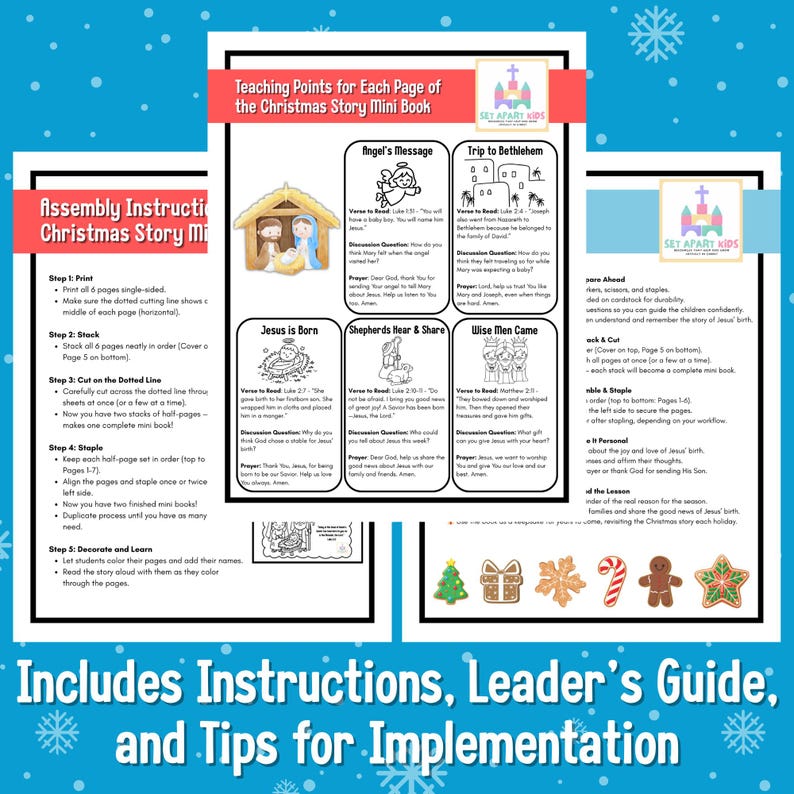 Christmas Story Mini Book Craft | Winter Christian Kids Activity Jesus ...