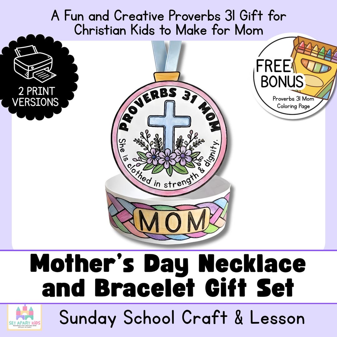 Christian Mother’s Day Craft for Kids – Proverbs 31 Necklace and ...