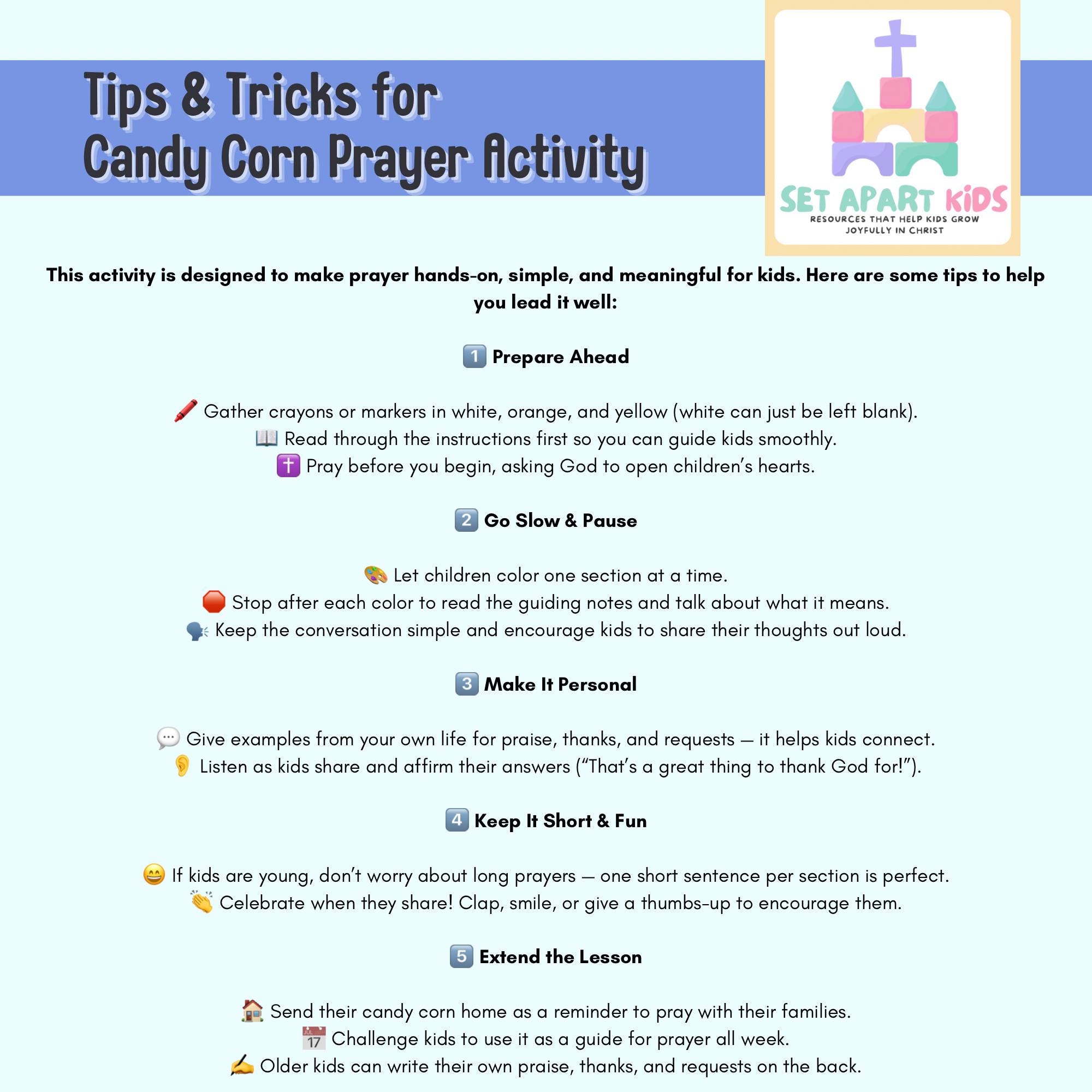 Candy Corn Prayer Fall Activity | Hands-on Christian Activity for Kids ...