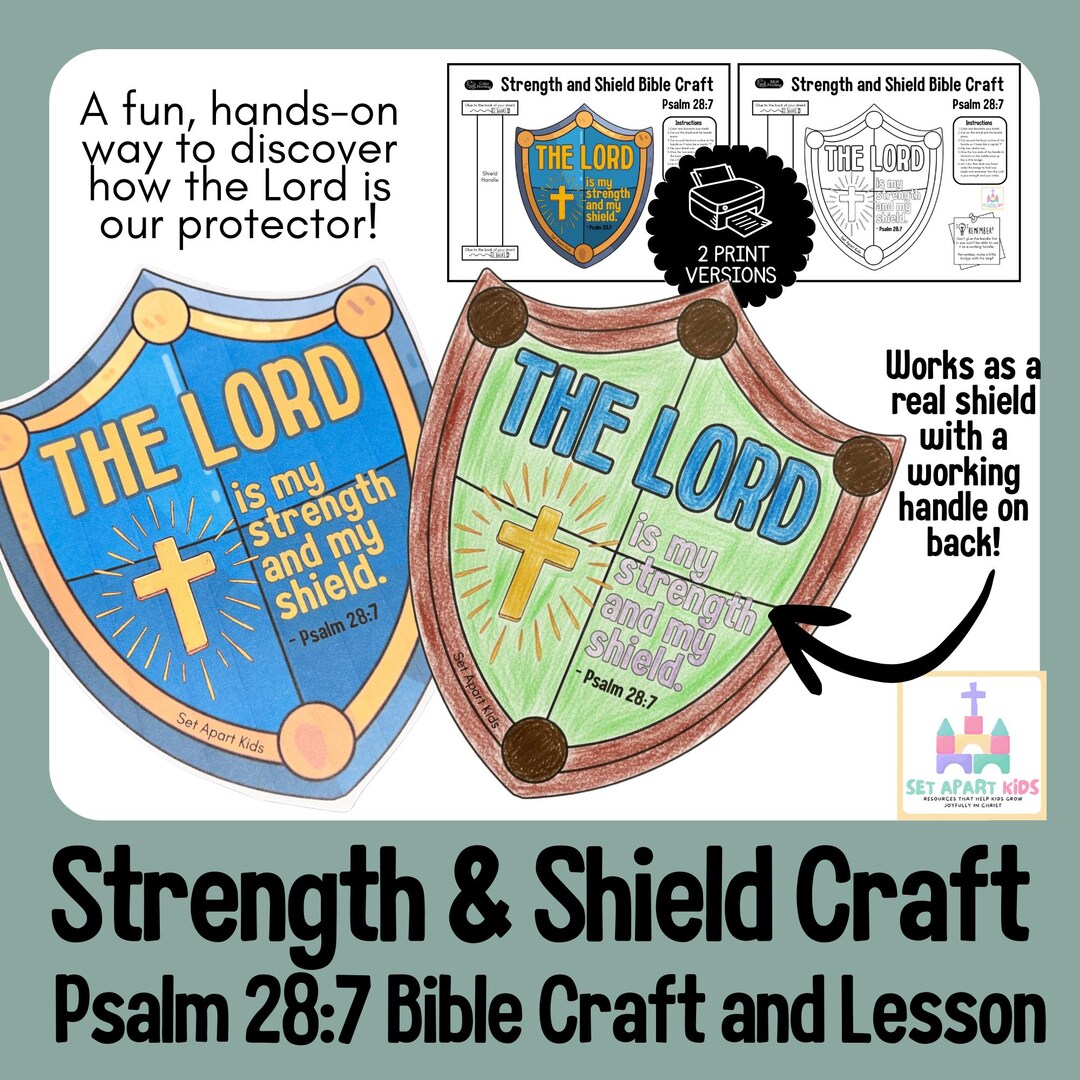 Strength and Shield Bible Craft | Psalm 28:7 Activity With David and ...